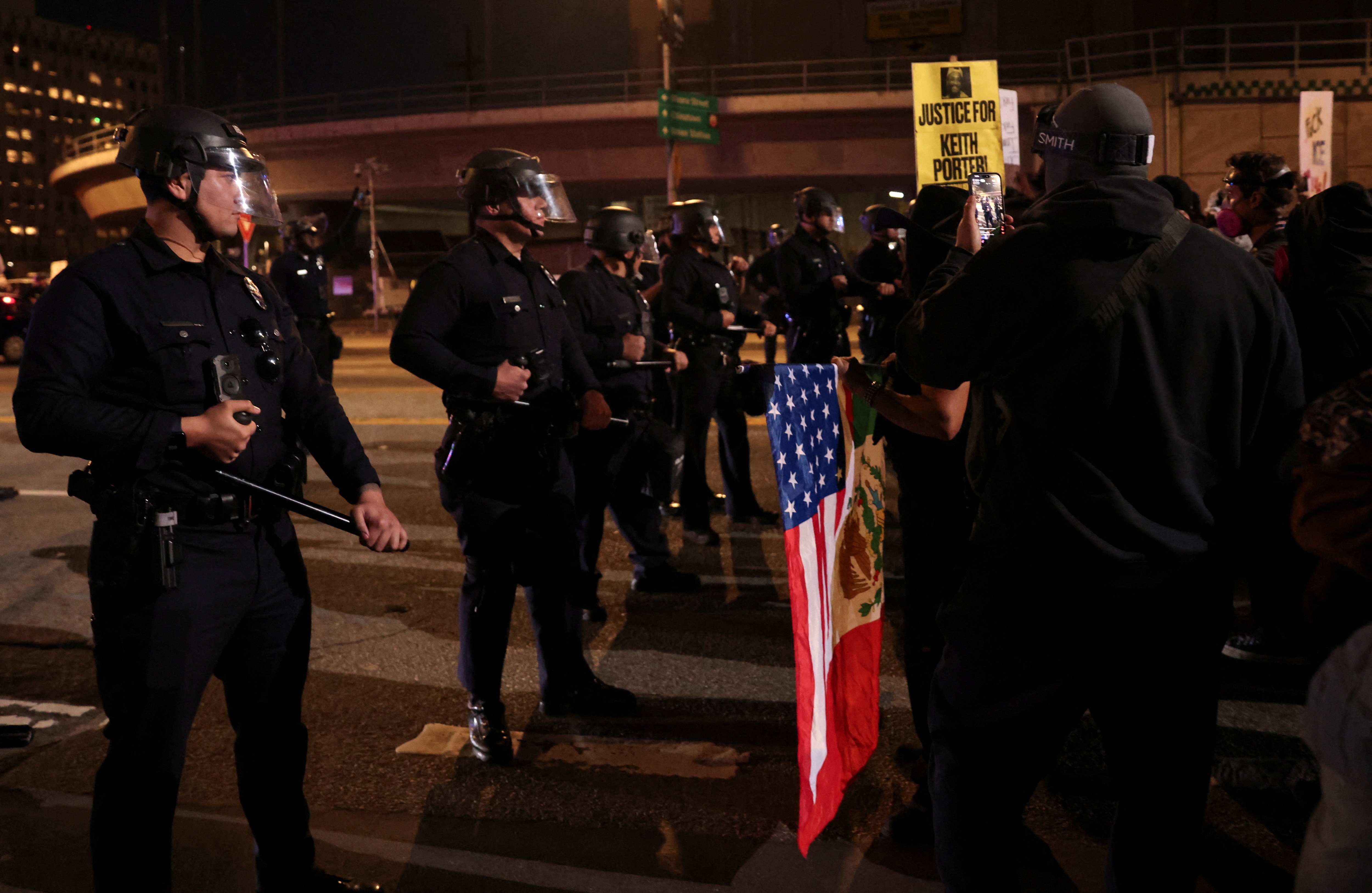 Journalist hit in leg with projectile at LA protest - U.S. Press ...
