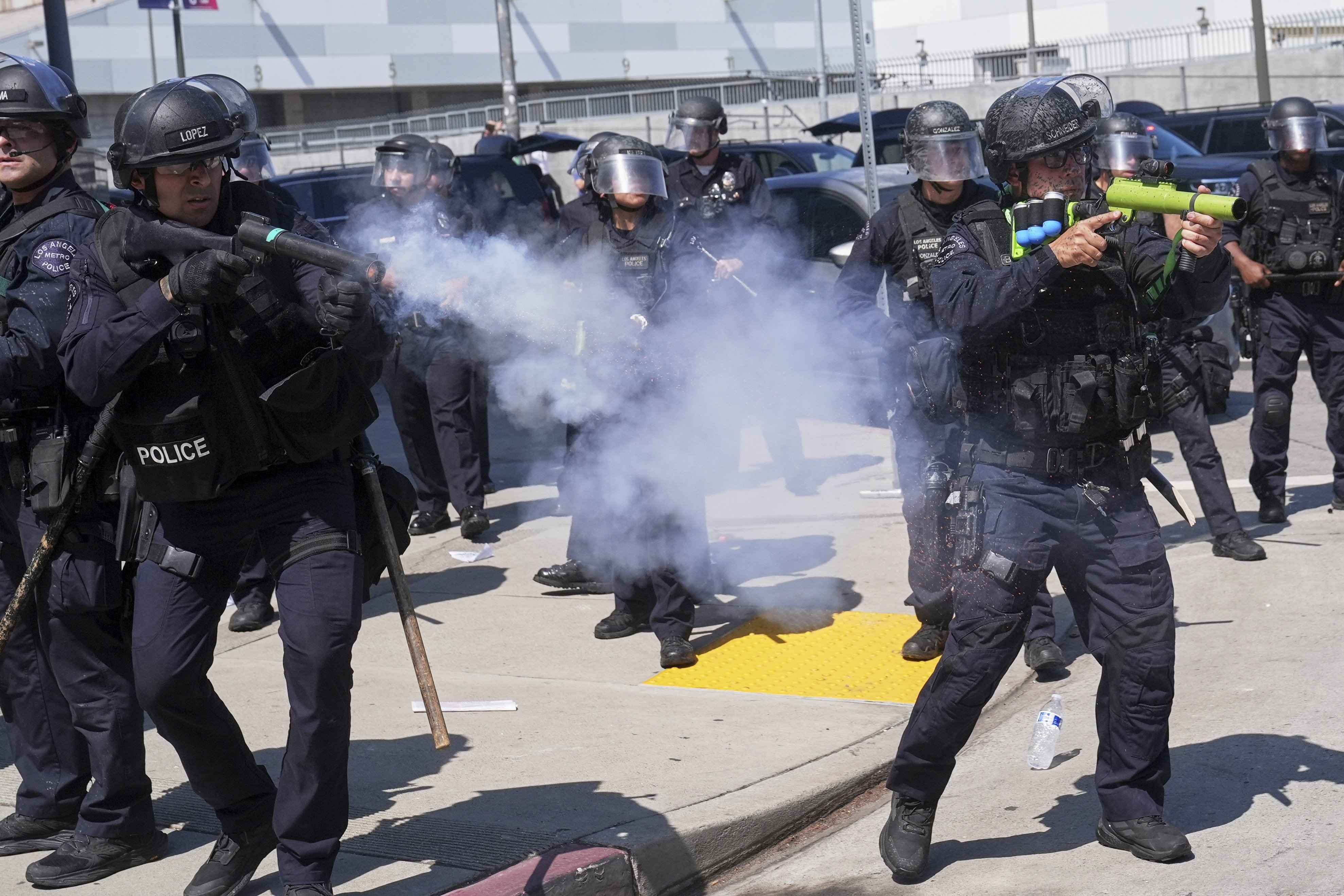 Photojournalist struck by pepper pellets, tear-gassed while covering LA ...