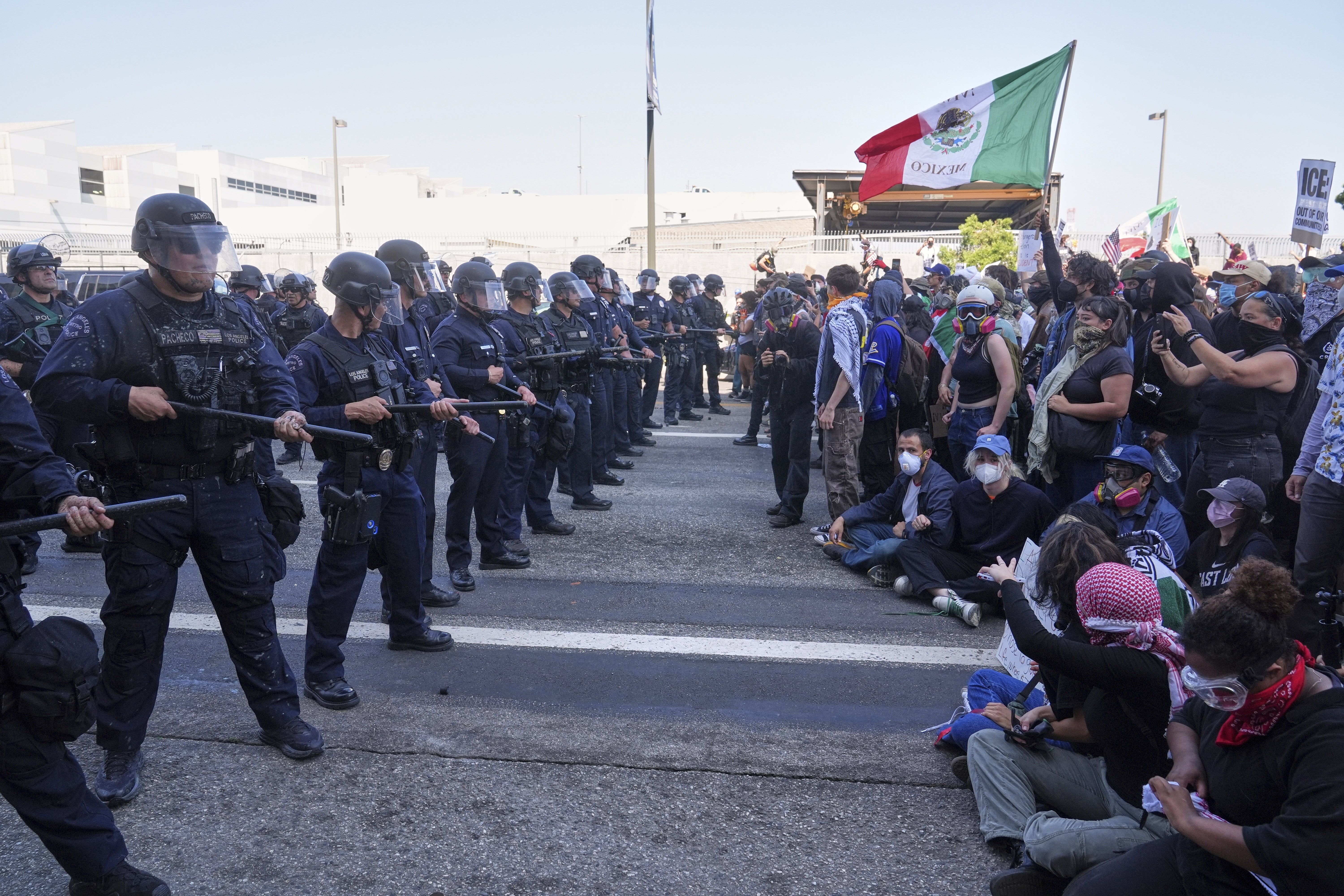 Radio reporter hit with crowd-control munition, tear-gassed at LA ...