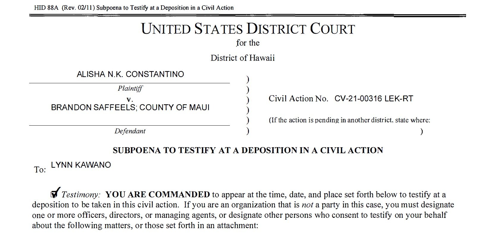 Investigative reporter subpoenaed in lawsuit against Maui County ...