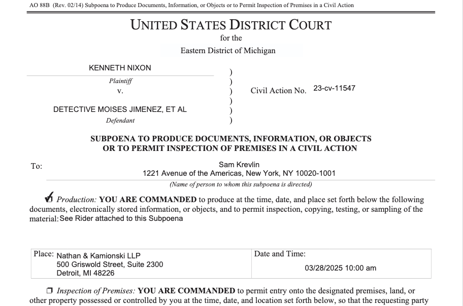Subpoena issued for student reporting on wrongful imprisonment case - U ...