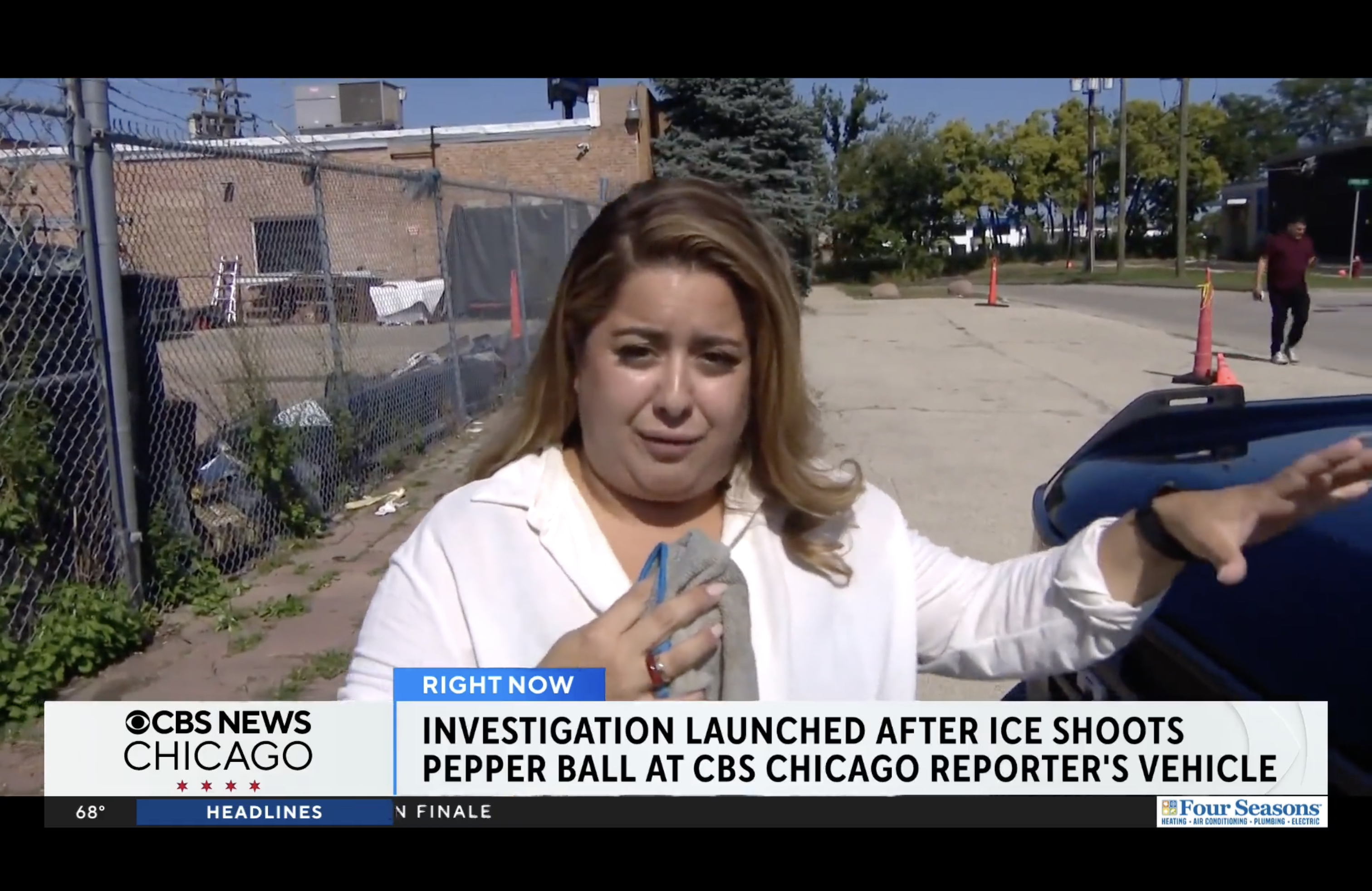 Chicago TV reporter shot at with pepper ball while driving outside ICE ...